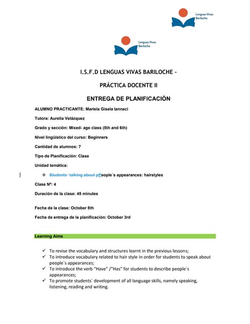 Spanish lesson plan | PDF