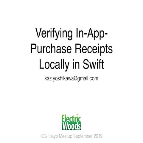 iOS In-App-Purchase verifying receipt locally in Swift | PPT