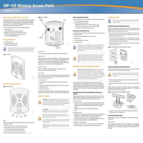 Aruba Iap105 installation guide | PDF