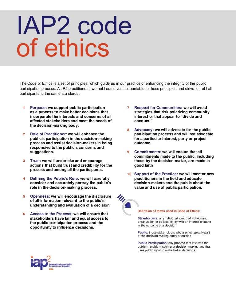 IAP2 Code of Ethics
