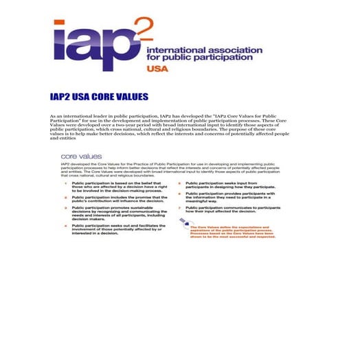 IAP2 Core Values | PDF