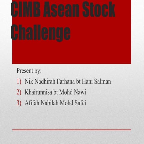 CIMB Stock Challenge 2016 (Investment Analysis) | PPTX