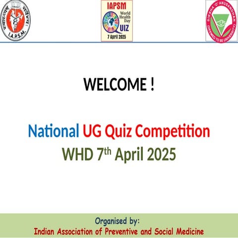 IAPSM Quiz WHD 2025 5 APRIL 2025-1.pptx sum2 | PPTX