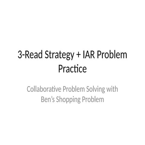 iar and 3 read method for reading in math | PPTX