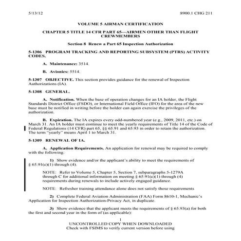 FAA IA renewal guidance | PDF