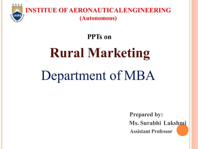 Rural vs. urban marketing | PPTX