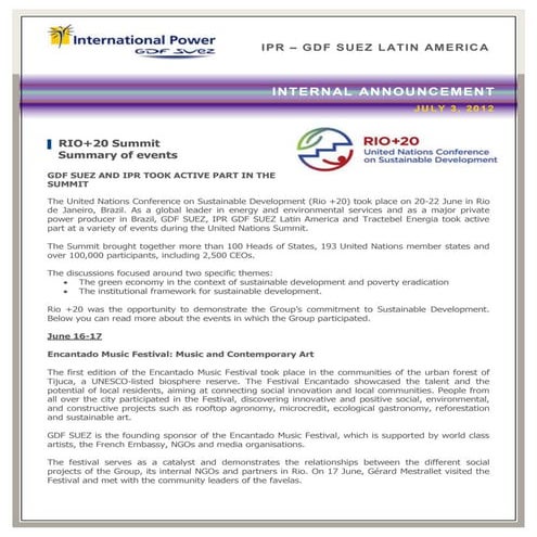 RIO + 20 ( english) | PDF