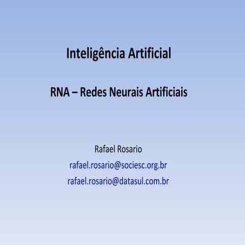 IA Redes Neurais Artificiais | PPT