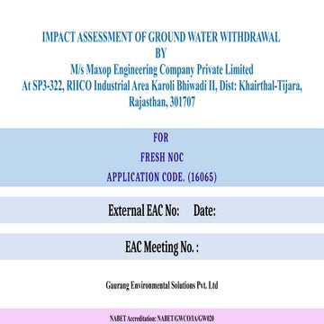 IAR PPT_Maxop(Ground water impact assessment report of industry, with ...