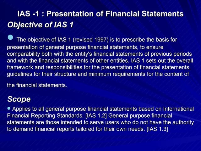 IAS-1: Presentation of Financial Statements | PPTX