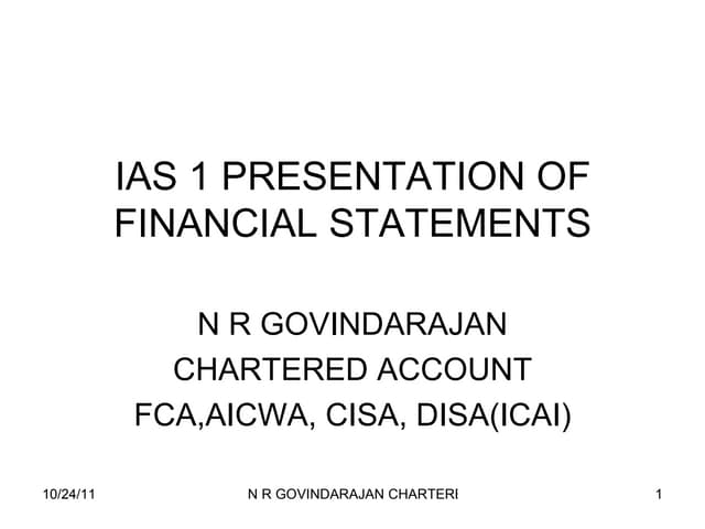 IAS-1: Presentation of Financial Statements | PPTX