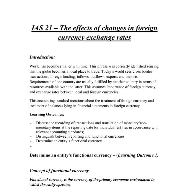 Ias 21 | PDF