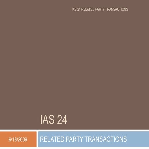 IAS 24 Related Party Transactions | PPTX | Personal Finance