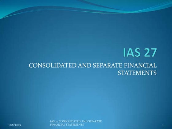 IAS-1: Presentation of Financial Statements | PPT