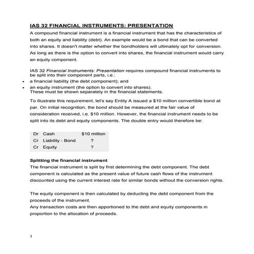 Ias 32 - compound financial instruments | PDF