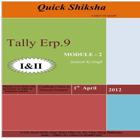 Advance Tally Erp With Accounts By SK Singh | PDF