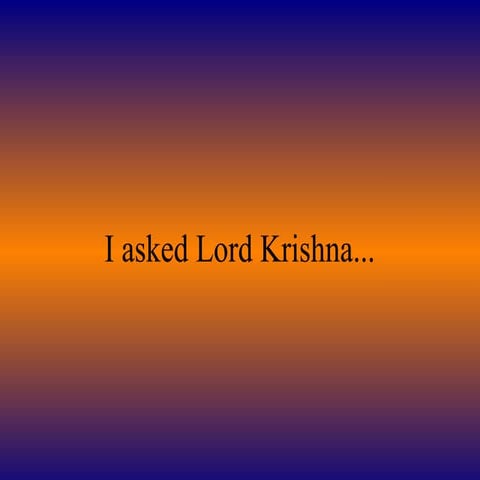I Asked Krishna | PPS