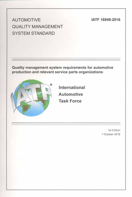 IATF 16949 CLAUSES TRAINING MATERIAL BRIEF | PPTX