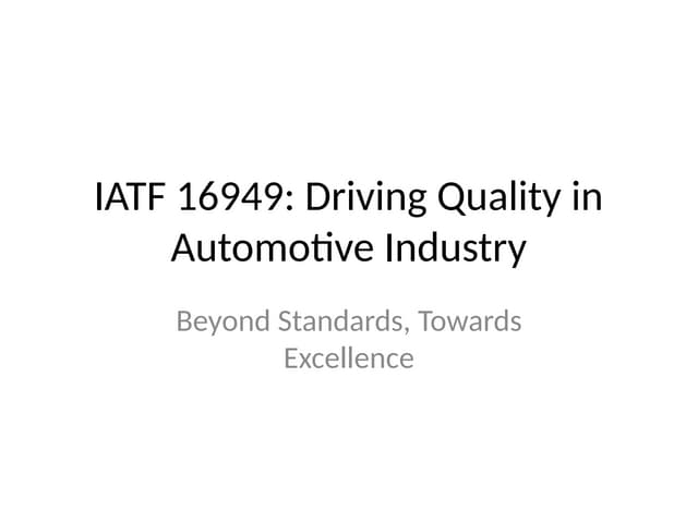 List of mandatory IATF 16949 documents | PDF