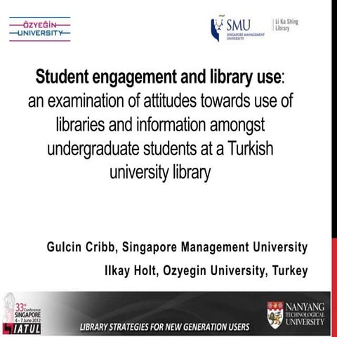 Student engagement and library use: an examination of attitudes towards ...