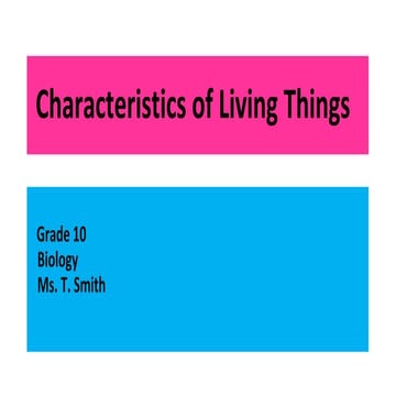 Characteristics of Living Things | PPT