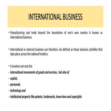 International Business - unit 1 - presentation - AU MBA | PPTX