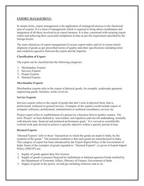 Export process overview | PPT | Logistics | Business