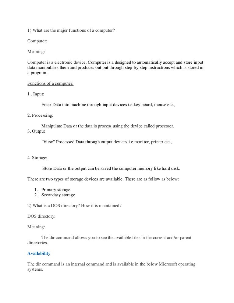 I B.Sc CS questions & answers