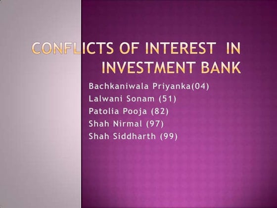 Conflicts of Interest | PPTX | Business | Business and Finance