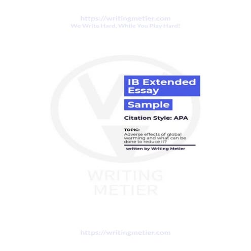 IB Extended Essay Sample APA 2018-2019 by WritingMetier.com