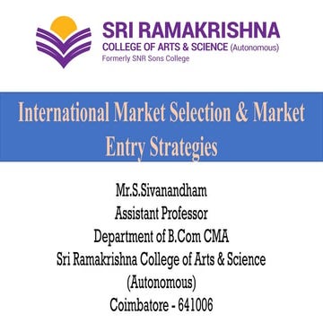 International Market Selection and Market Entry Strategies | PPTX