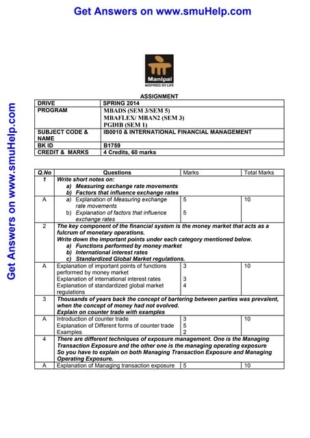 Ba7401 international business management - model exam question paper | PDF