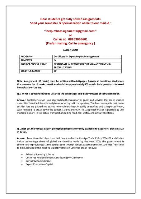 Ib0016 international logistics and distribution management | PDF