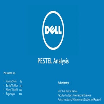 PESTEL Analysis of Dell Incorporation | PPTX