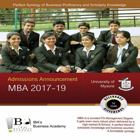 Iba bangalore mba 2017-19 | PDF