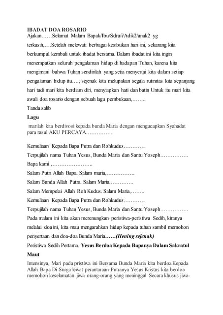 Contoh Doa Umat dalam Liturgi Katolik Roma (2) | PDF