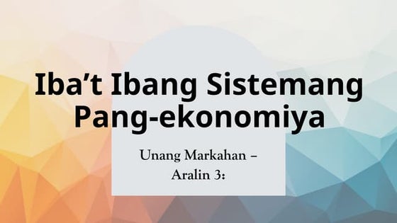 Modyul araling anlipunan 9 aralin 4 alokasyon | DOCX