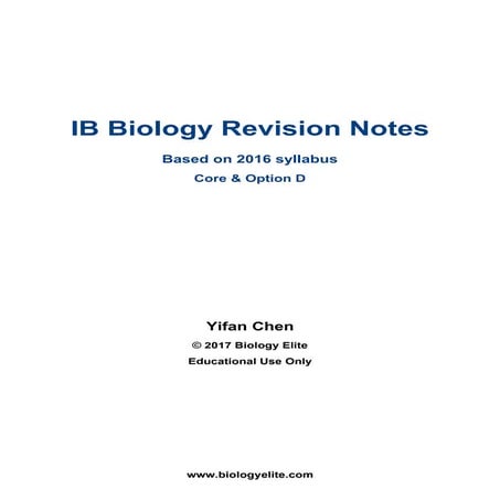 IB Biology Notes | PDF