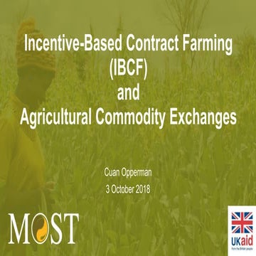 Incentive-based contract farming (IBCF) and agricultural commodity ...