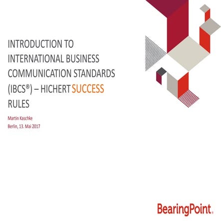 INTERNATIONAL BUSINESS COMMUNICATION STANDARDS (IBCS®) | PDF