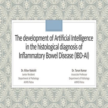 IBD-AI JC AI in pathology for determining inflammatory bowel disease | PPT