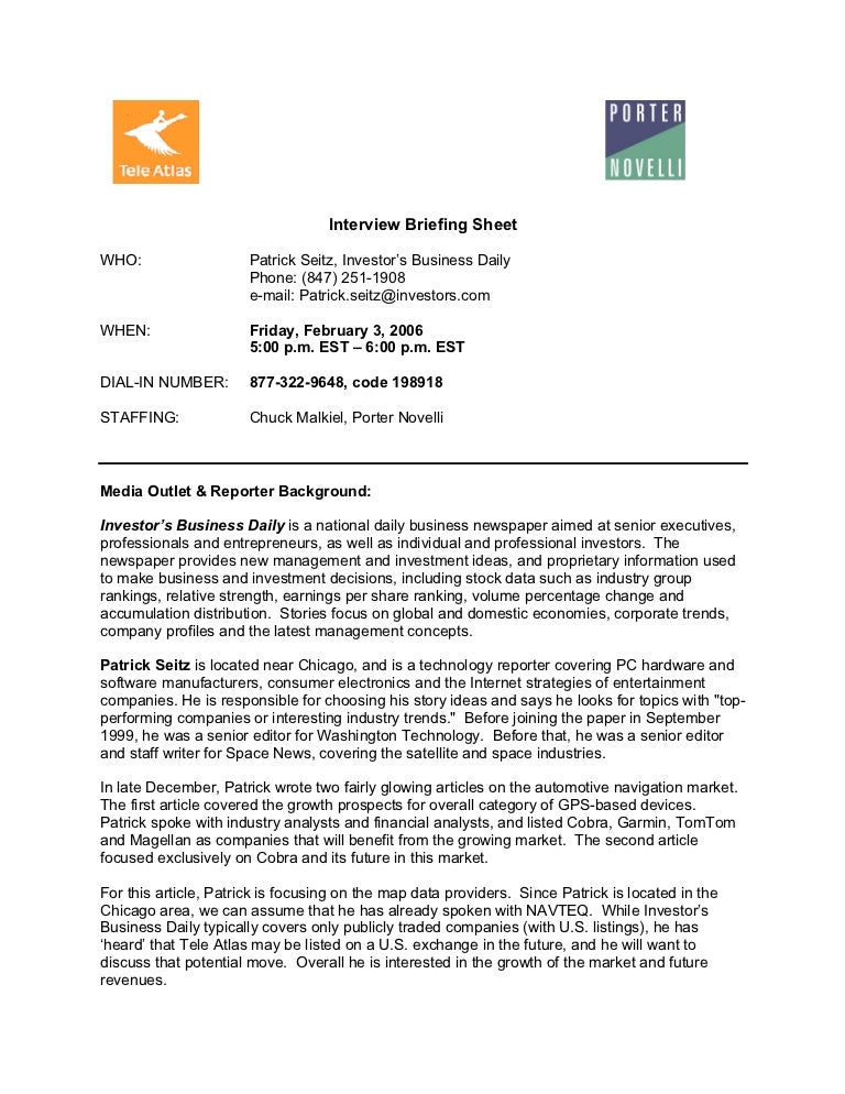 Media briefing backgrounder