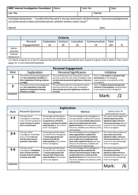 IGCSE planning an investigation student booklet | DOC