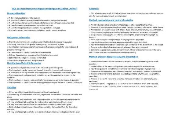 IGCSE planning an investigation student booklet | DOC