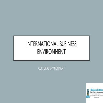 International Business Environment | PPT
