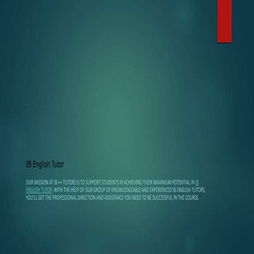 IB English Tutor.pptx | Education industry | Industries