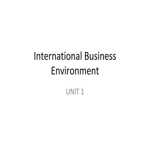 IB Environment PPT of International Business | PDF