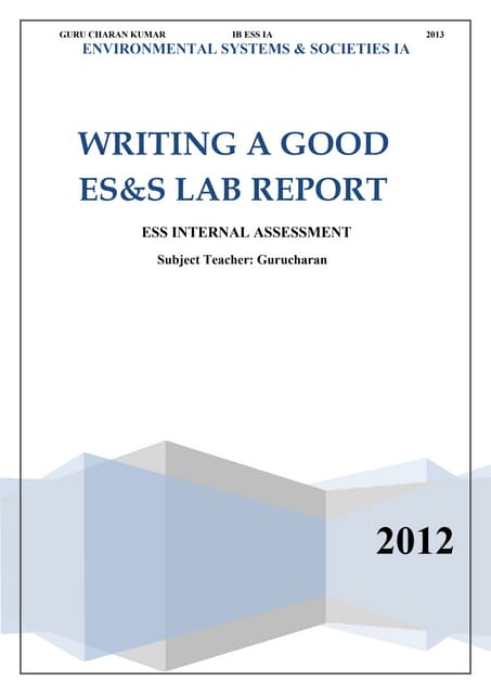 IGCSE Lab Report Headings and Checklist Guidance | DOC