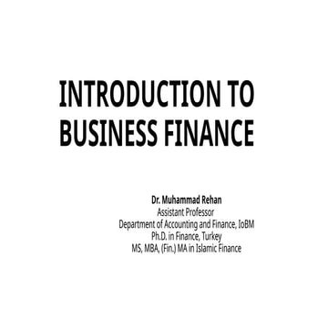IBF 1st week introduction to business finance | PPTX