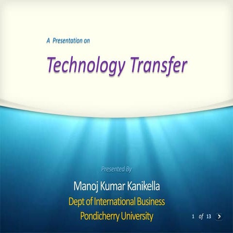 Manu's - Technology transfer | PPT
